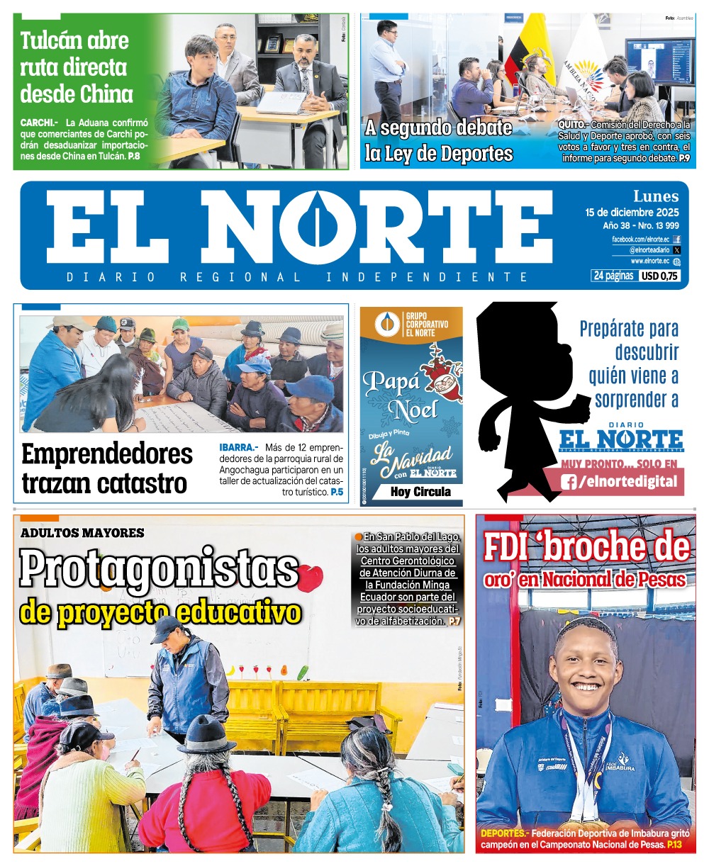 Portada 15 diciembre 2025 | Diario El Norte
